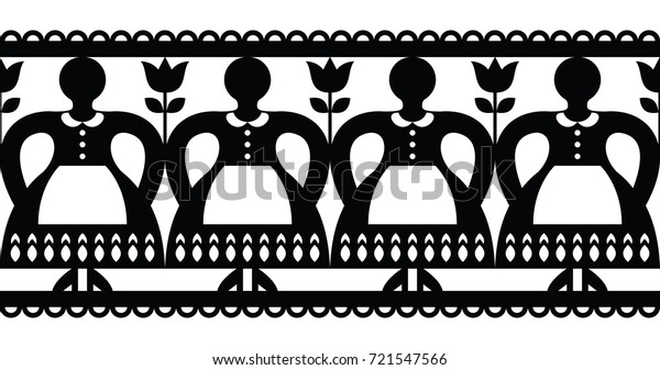 Polish Folk Art Vector Cutout Pattern Stock Vector (Royalty Free ...