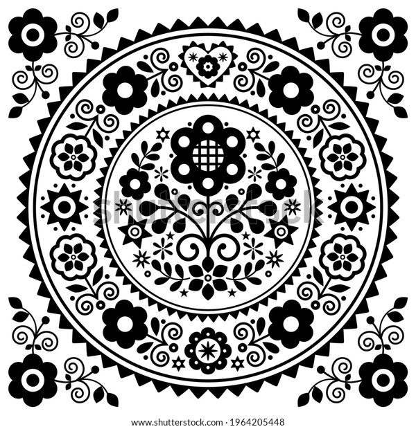 Polish Folk Art Vector Greeting Card Stock Vector (Royalty Free ...