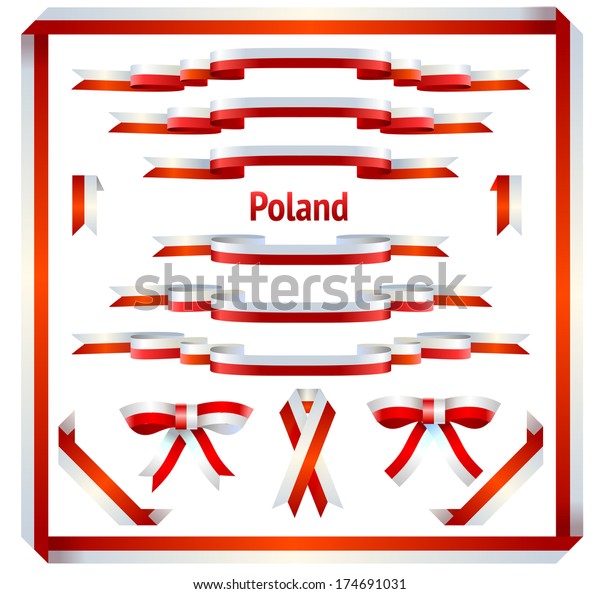 Polish Ribbons Bows Borders Vector Isolated Stock Vector (Royalty Free ...