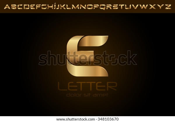 Polished Gold Letter E Logo Design Stock Vector (Royalty Free) 348103670