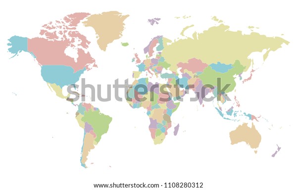 Political Blank World Map Vector Illustration Stock Vector (Royalty ...