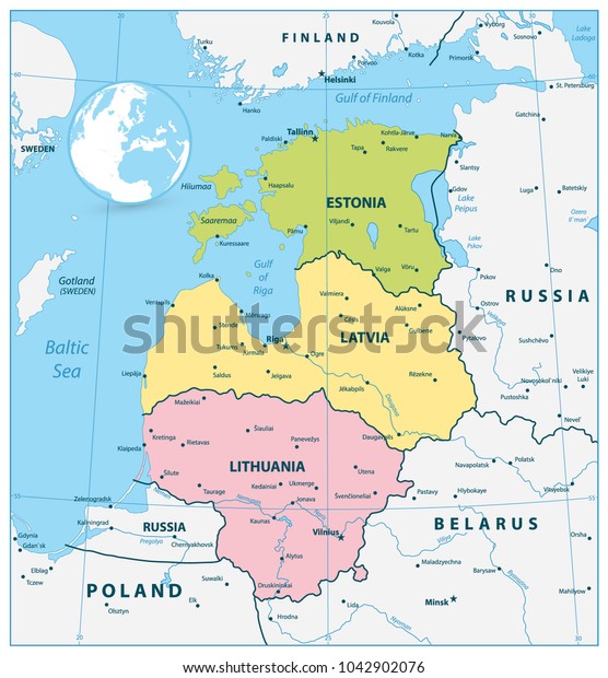 Stock vektor „Political Map Baltic States Vector Illustration“ (bez ...