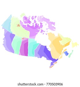 Political Map Canada On White Background Stock Vector (Royalty Free ...