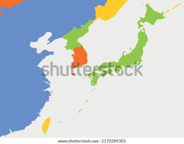 Political Map Eastern Asia 库存矢量图（免版税）2170289305 | Shutterstock
