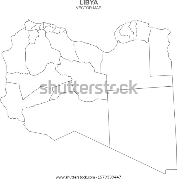 Political Map Libya Isolated On White Stock Vector (Royalty Free ...