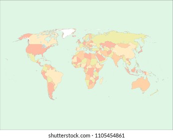 Political Map World Stock Vector (Royalty Free) 1105454861 | Shutterstock