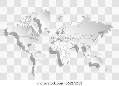 Political Map World Gray World Mapcountries Stock Vector (Royalty Free ...
