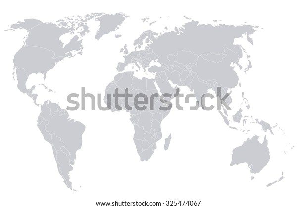Political Map World Gray World Mapcountries: vector de stock (libre de ...