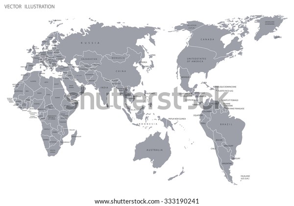Political Map World Gray World Mapcountries Stock Vector (Royalty Free ...