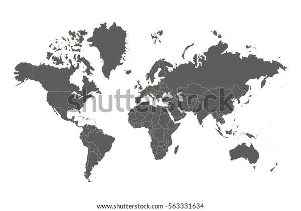Political Map World Gray World Mapcountries Stock Vector (Royalty Free ...
