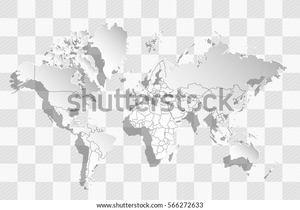 Stock vektor „Political Map World Gray World Mapcountries“ (bez ...