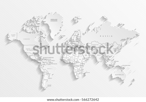 Political Map World Gray World Mapcountries Stock Vector (Royalty Free ...