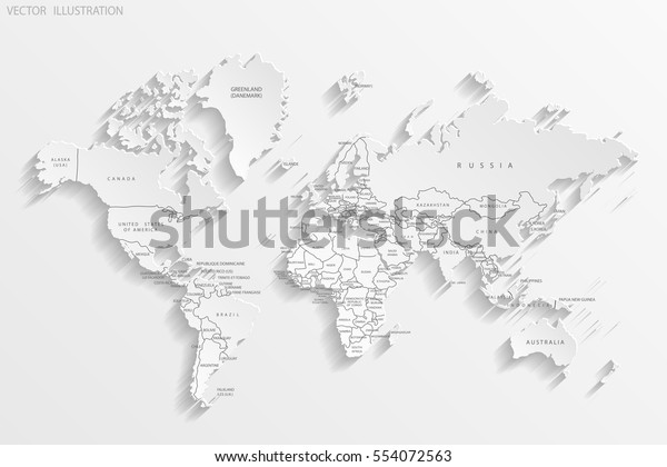 Political Map World White World Mapcountries Stock Vector (Royalty Free ...