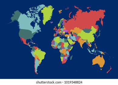 Political World Map Stock Vector (Royalty Free) 1019348824 | Shutterstock