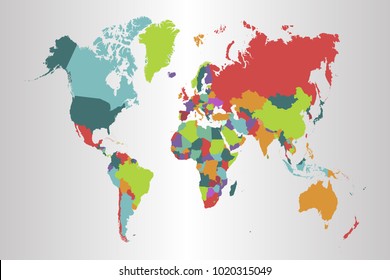 Political World Map Stock Vector (Royalty Free) 1020315049 | Shutterstock