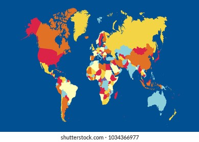 Political World Map Stock Vector (Royalty Free) 1034366977 | Shutterstock