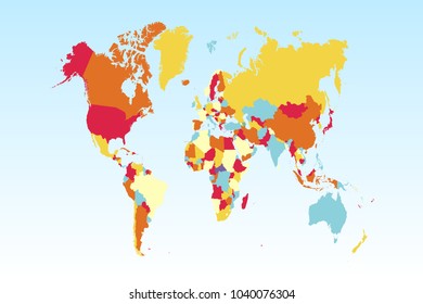 Modern Political Map World Distorted Design 스톡 벡터(로열티 프리) 1306928620 ...