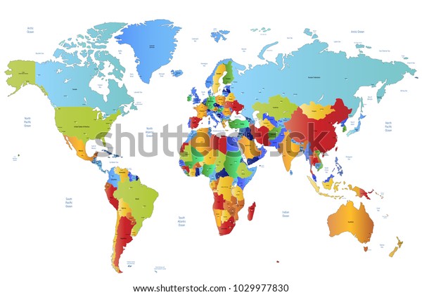 Political World Map Stock Vector (Royalty Free) 1029977830 | Shutterstock
