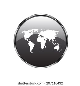 Political World Map Illustration Vector Button: vector de stock (libre ...