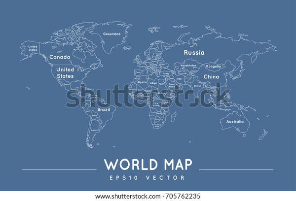 Political World Map Name Borders Countries : image vectorielle de stock ...