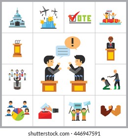 Politics Icon Set Stock Vector (Royalty Free) 446947591 | Shutterstock