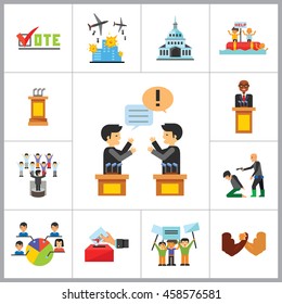 Politics Icon Set Stock Vector (Royalty Free) 458576581 | Shutterstock