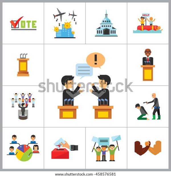 Politics Icon Set Stock Vector (Royalty Free) 458576581 | Shutterstock