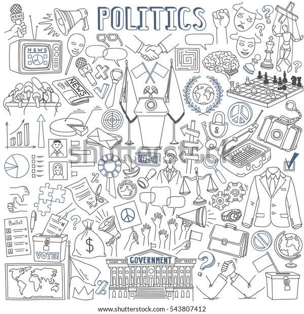 Politics Vector Drawings Collection Isolated On Stock Vector (Royalty ...