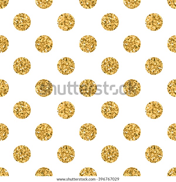 Polka Dots Seamless Pattern Gold Glitter Stock Vector Royalty Free
