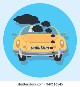 Pollution Circle Icon Shadow Stock Vector (Royalty Free) 349116545 ...