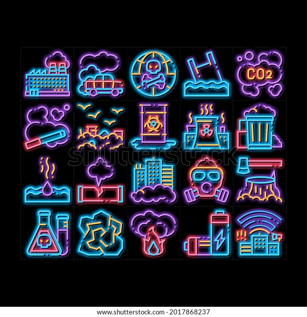 Pollution Nature Neon Light Sign Vector Stock Vector (Royalty Free ...
