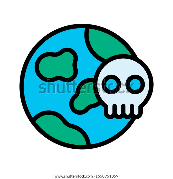 Pollution Related Pollution Earth Scary Skull Stock Vector (Royalty ...