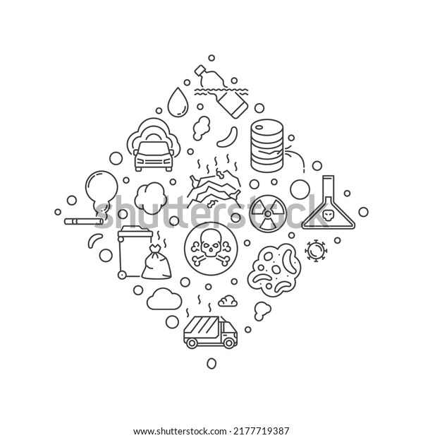 Pollution Vector Concept Minimal Banner Illustration Stock Vector ... Pollution Vector Concept Minimal Banner Illustration Stock Vector ...