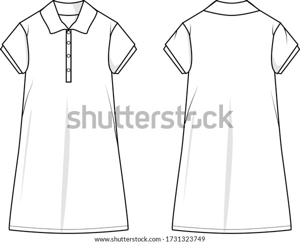 Polo Dress Vector Template Pattern Stock Vector (Royalty Free) 1731323749