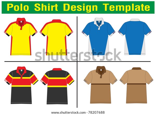Polo Shirt Design Lined Vector Template Stock Vector (Royalty Free ...