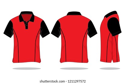 Polo Shirt Design Vector Red Black: เวกเตอร์สต็อก (ปลอดค่าลิขสิทธิ์ ...