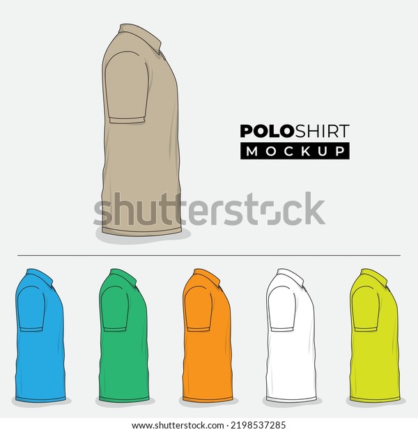Polo Shirt Mockup Side View Design Stock Vector (Royalty Free ...