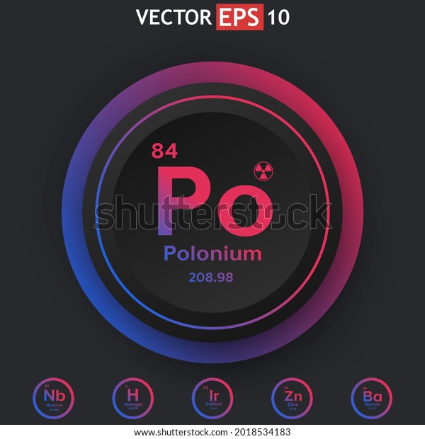 Polonium Chemical Element Periodic Table Color Stock Vector (Royalty ...