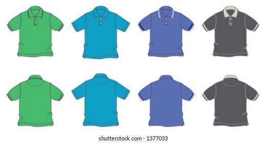 Poloshirts Assorted Different Colours Details On Stock Vector (Royalty ...