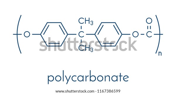 Polycarbonate Pc Plastic Chemical Structure Made: стоковая векторная ...