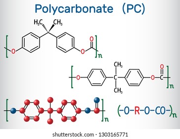 Polycarbonate Pc Thermoplastic Polymer Molecule Structural Stock Vector ...