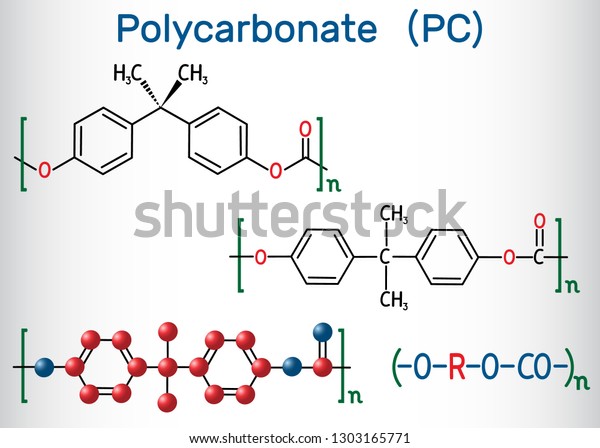 Polycarbonate Pc Thermoplastic Polymer Molecule Structural Stock Vector ...