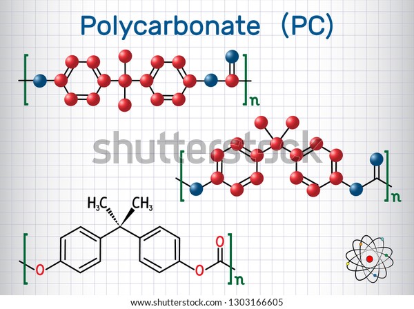 Polycarbonate Pc Thermoplastic Polymer Molecule Sheet Stock Vector ...