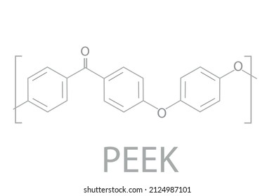 Polyether Ether Ketone Polymer Peek Molecular Stock Vector (Royalty ...