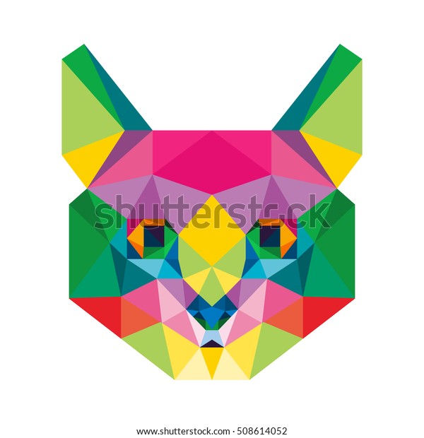 Polygon Animal Pet Cat Poly Pop Stock Vector (Royalty Free) 508614052