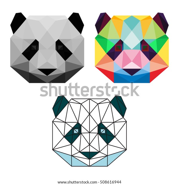 Polygon Animal Pet Poly Panda Icon Stock Vector (Royalty Free ...