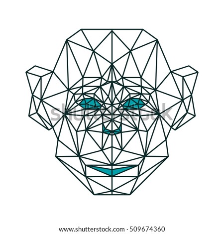 POLYGON ANIMAL PET ZOO MONKEY POLYGONAL Stock Vector (Royalty Free ...