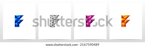 Polygon Lowpoly Letter Logo Design F Stock Vector (Royalty Free ...