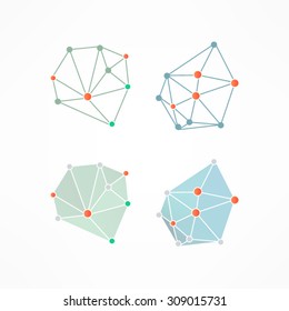 Polygon Symbol Icons Set Isolated On Stock Vector (Royalty Free ...