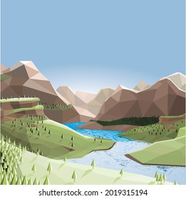Polygon Vector Art Beautiful Nature Stock Vector (Royalty Free ...